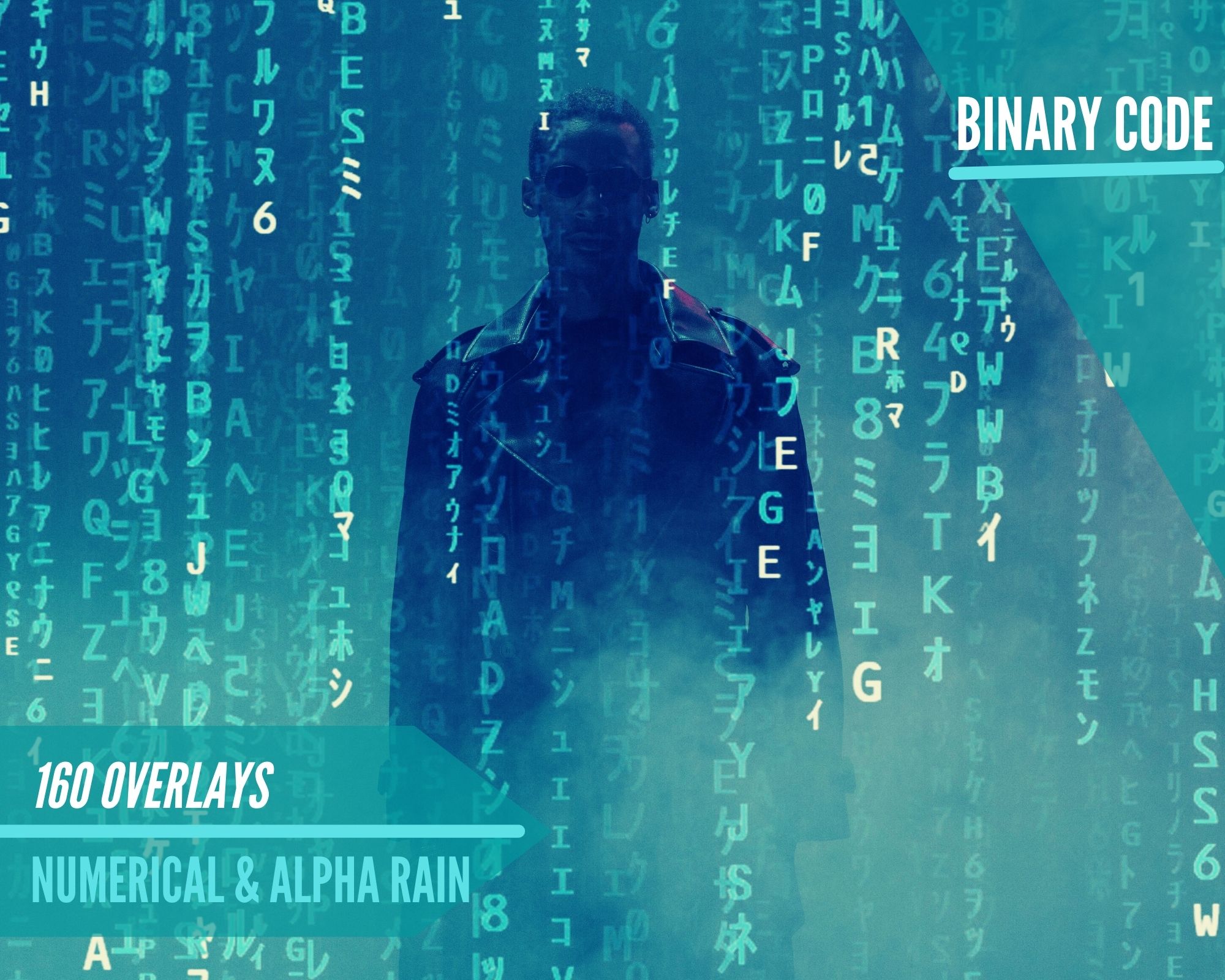 Binary Code - Numerical & Alpha Rain,Overlays., Add-ons | GraphicRiver